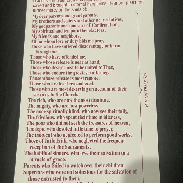 Litany for the Poor Souls in Purgatory 25 Pack of Prayer Cards - Etsy