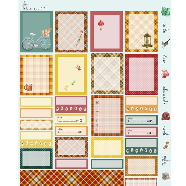 Autumn Plaids Digital Paper, Fall Digital Papers, Autumn Backgrounds ...