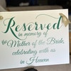 Mother of the Bride Memorial Sign Reserved in Memory of Celebrating ...