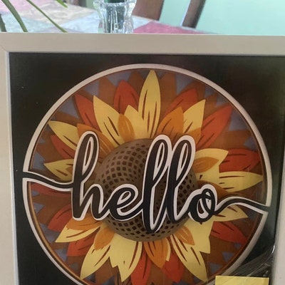3D HELLO Sunflower SVG Layered Shadow Box Svg for Cricut for Silhouette ...