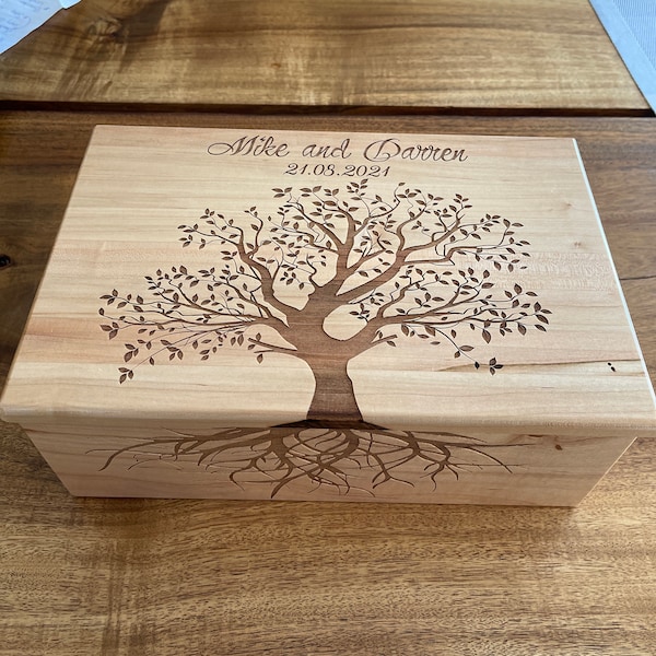 Personalized Tree of Life Memory Box 12x8x4, Custom Hand Made Wood ...