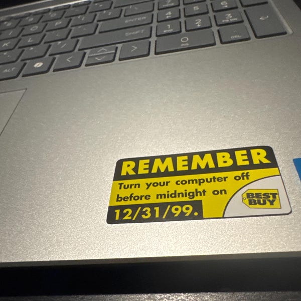 Remember Y2K Turn off Your Computer Vinyl Sticker - Funny Retro Tech ...