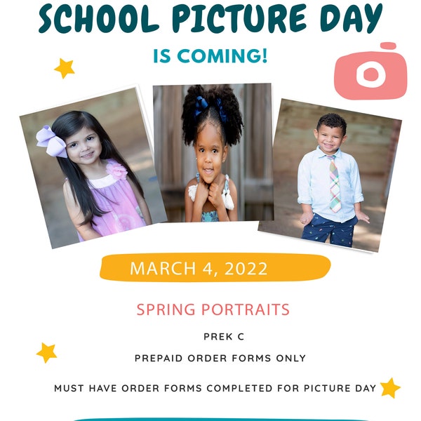 School Picture Day Template, School Photo Day, School Picture Flyer ...