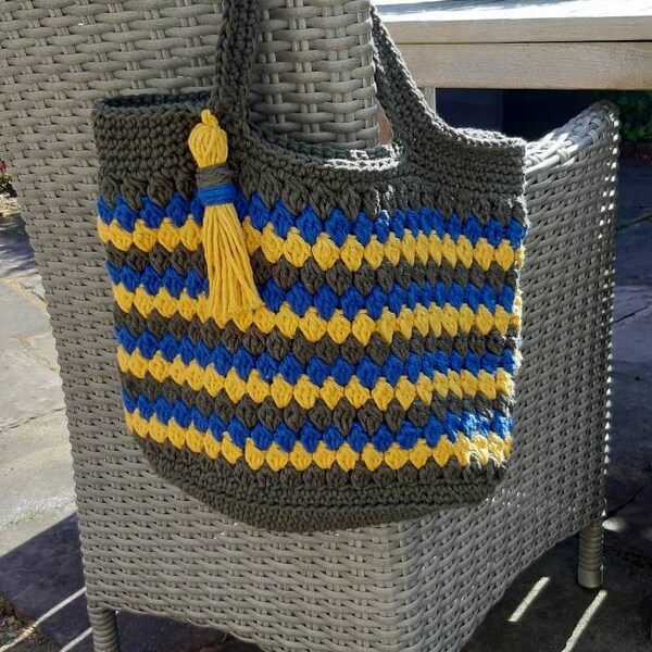 Haakpatroon tas / lente / gehaakte shopper SPRING patroon in Engels en ...