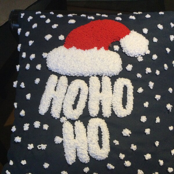 Hand Tufted Christmas Pillow Cover,embroidered Santa Cushion Cover ...