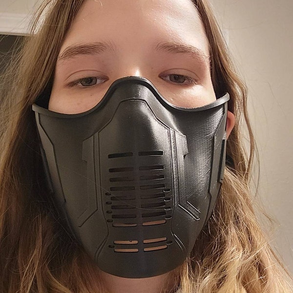 3D Printed Winter Soldier Mask: Bucky Barnes Cosplay, Adjustable Fit - Etsy
