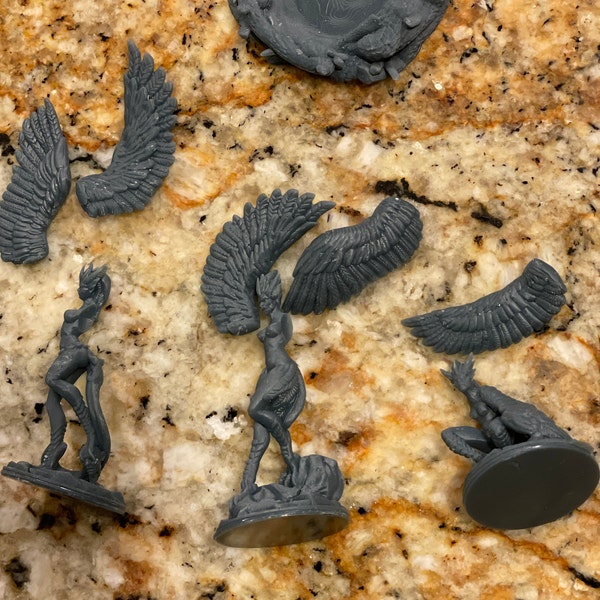 Lot of 3 Harpies Harpy Bird Monsters Mini Miniature Figure 3D Printed ...