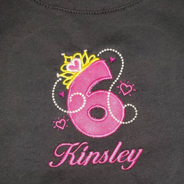 BX Princess Tiara + Pearls Numbers Set 0-9 Applique Machine Embroidery ...