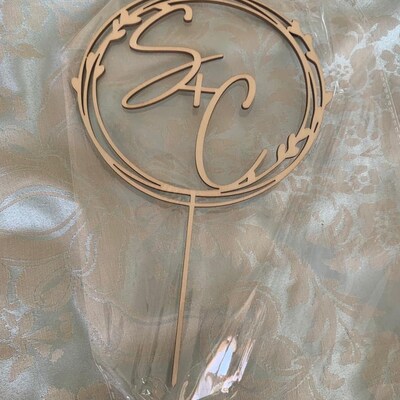 Silver Wedding Cake Topper Personalized Wreath Wedding Cake - Etsy