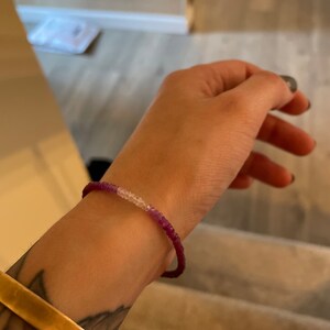 Sagenitic Quartz & Black Spinel Bracelet Dainty Beaded - Etsy