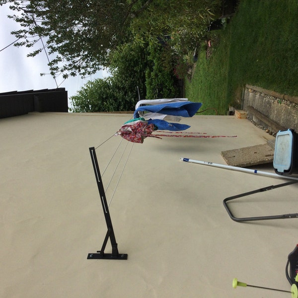 Folding Iron Wall Clothesline Brackets, Pair 20 Meters of Wire, 3 ...