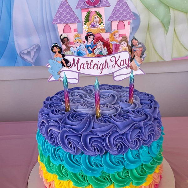 Disney Princess Cake Topper, Personalized Cake Topper,disney Princesses ...