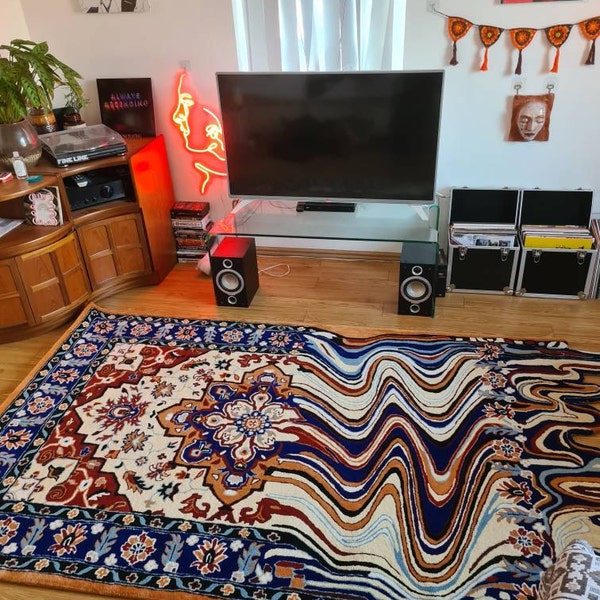 EMERALD GREEN CHEETAH Rug / Aesthetic Carpet / Handtufted Rug/premium ...