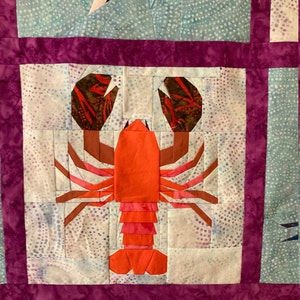 The Lobster Quilt Block 47 12 Inch PDF Paper Piecing Pattern - Etsy