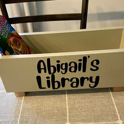 Personalized Children's Library Box, Baby Book Box, Book Storage ...