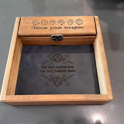 Custom Wooden DND Dice Box Tray RPG Dice Rolling Mat Tabletop Games D&D ...