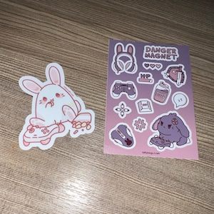 Cute Gaming Bunny Sticker 3 Kawaii Gamer Girl Laptop - Etsy