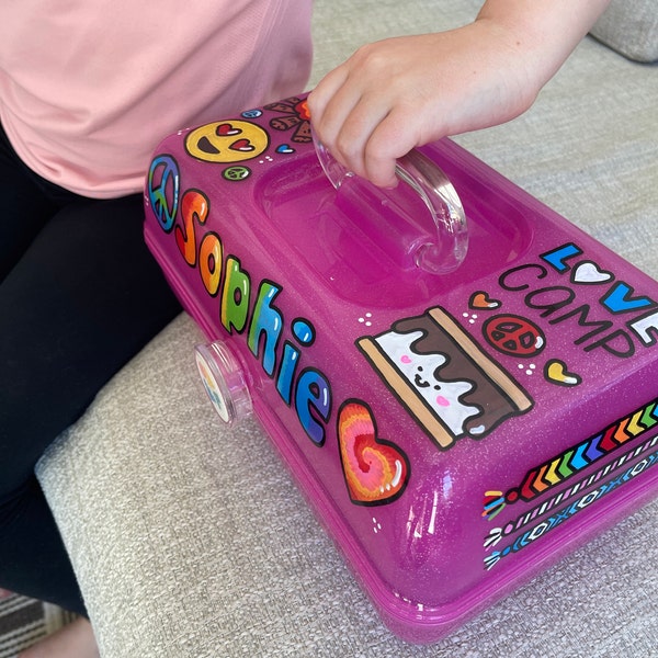 Camp Themed Caboodle, Hand-painted Personalized Caboodle, Personalized ...