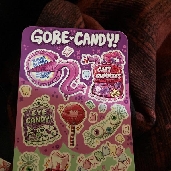 Gore Candy Waterproof Sticker Sheet! - Etsy