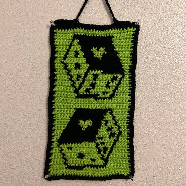 Heart Snake Eyes Tapestry Crochet PDF Pattern, Dice Single Crochet ...