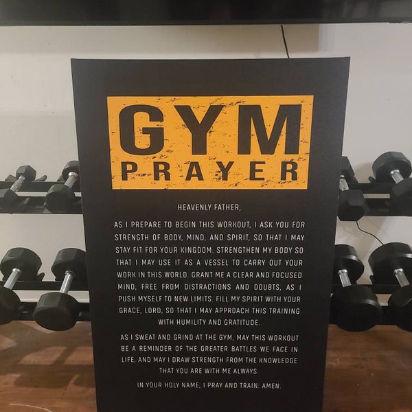 Gym Prayer Wall Art Room Decor Gym Prayer Sign Gym Poster Fitness Sign ...