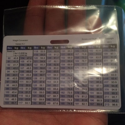 Adult Weight Conversion Badge Card Horizontal Accessory for Nurse ...
