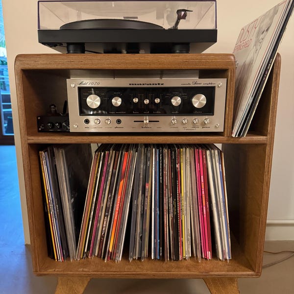 Mid Century Modern Record Player Table / Vinyl Records Storage Unit ...