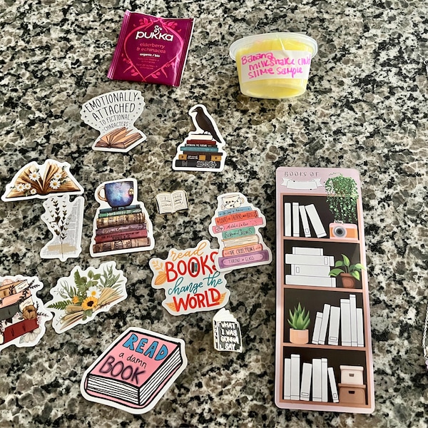 Bookish Grab Bag - Bookish Stickers - Bookish Pin - Slime - Bookmark ...