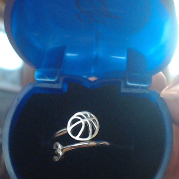 Silver Personalized Basketball Number Ring - Custom Number Gift for Mom ...