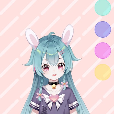 Girl Rabbit Vtuber Model Full Body/fully Rigged Live2d Anime Model ...