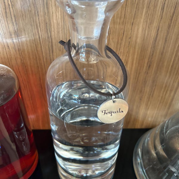 Liquor Decanter Tags | Customizable Sets Hand-stamped Hammered Brass ...