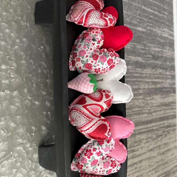 Valentine Fabric Hearts, Valentine's Day Bowl Fillers, Valentine’s Day ...