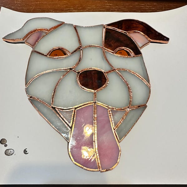 PATTERN - Stained Glass Pitbull Suncatcher - Beginner-friendly Instant ...