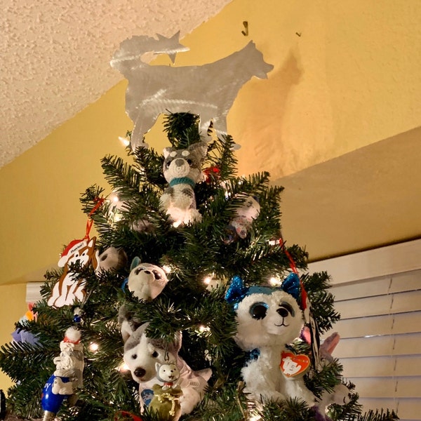 Siberian Husky Dog Christmas Tree Topper, Wreath Decoration or Wall ...