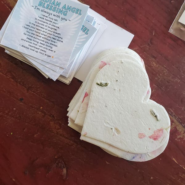 Seed Paper Gift Tag Flower Print Wedding Favor Memorial Set of Twelve ...