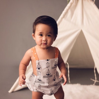 Wild & One Tribal Pow Wow Aztec Tee Pee First Birthday Sunsuit - Etsy