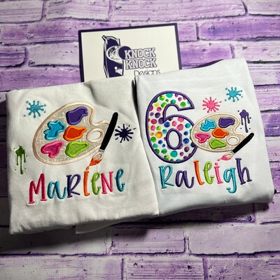 Paint Palette Numbers 1-9 Applique Paint Splatters Instant Download - Etsy