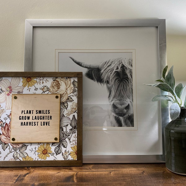 Spring Wood Sign, Farmhouse Spring Sign, Plant Smiles, Grow Laughter ...