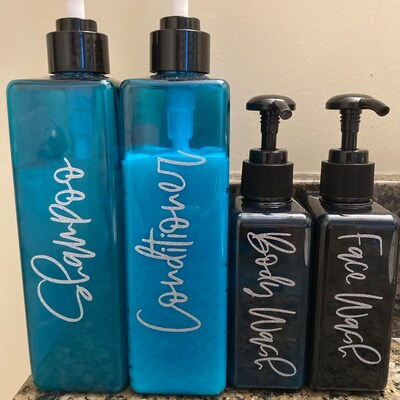 Shampoo Conditioner Body Wash Stickers Personalized Shampoo Labels ...