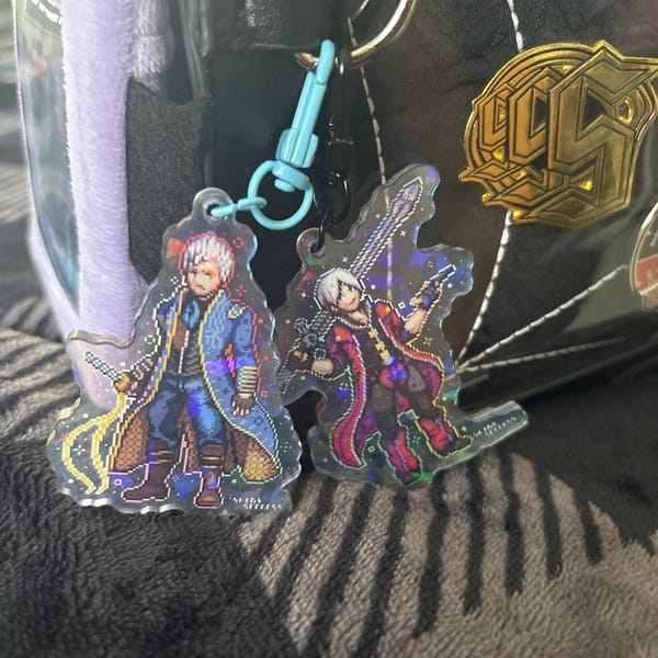 Devil May Cry Dante Vergil Vergil Chair Acrylic Charm Pixel Art Double ...
