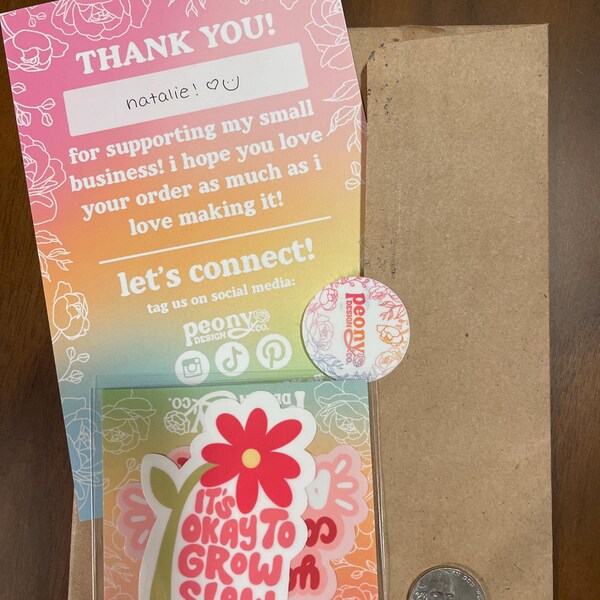 It's Okay to Grow Slow Vinyl Sticker, Water Bottle Sticker, Laptop ...