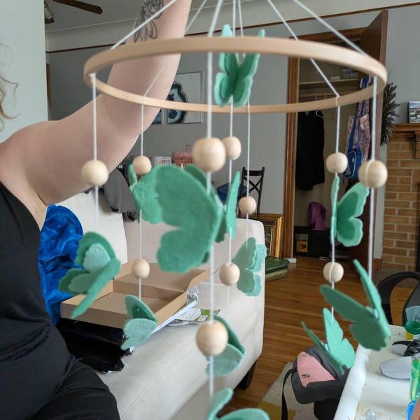 Butterfly Baby Mobile, Butterflies Crib Mobile Girl, Floral Nursery ...