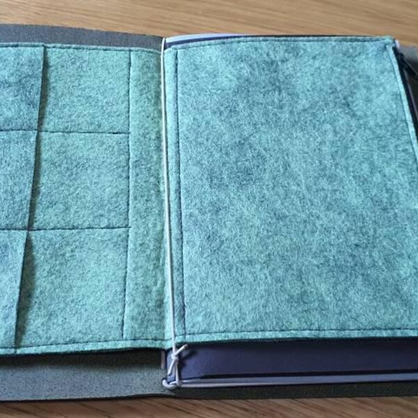 Custom Size Traveler's Notebook Wallet Insert - Felt Zip up Pouch Card ...