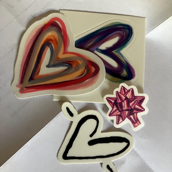 Clear Vinyl 3 Hearts Sticker - Etsy