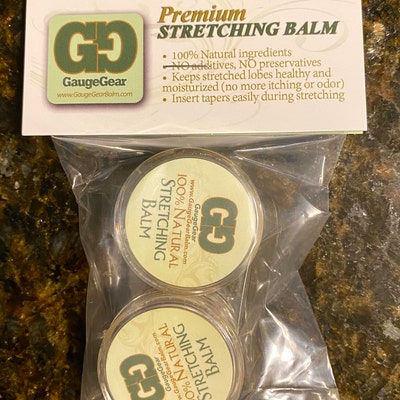 Twin Pack Ear Stretching Balm 2 Jars Gauge Gear 10ml Piercing Aftercare ...