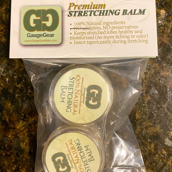 Twin Pack Ear Stretching Balm (2 Jars) Gauge Gear 10ml Piercing ...
