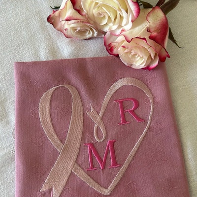 Breast Cancer Ribbon Embroidery Machine Design Heart Pes Hoop File - Etsy