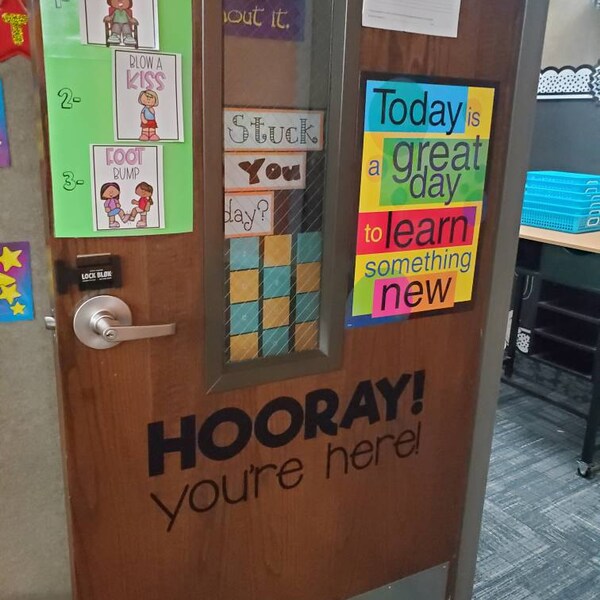 HOORAY! You're Here! Designed for Elementary Classroom Door Vinyl Wall ...