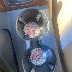 Floral Car Coasters Spring and Summer Collection Car Coasters Set of 2 ...