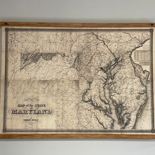 Map of Maryland Old Maryland Map, Maryland Vintage Map, 1841 ...